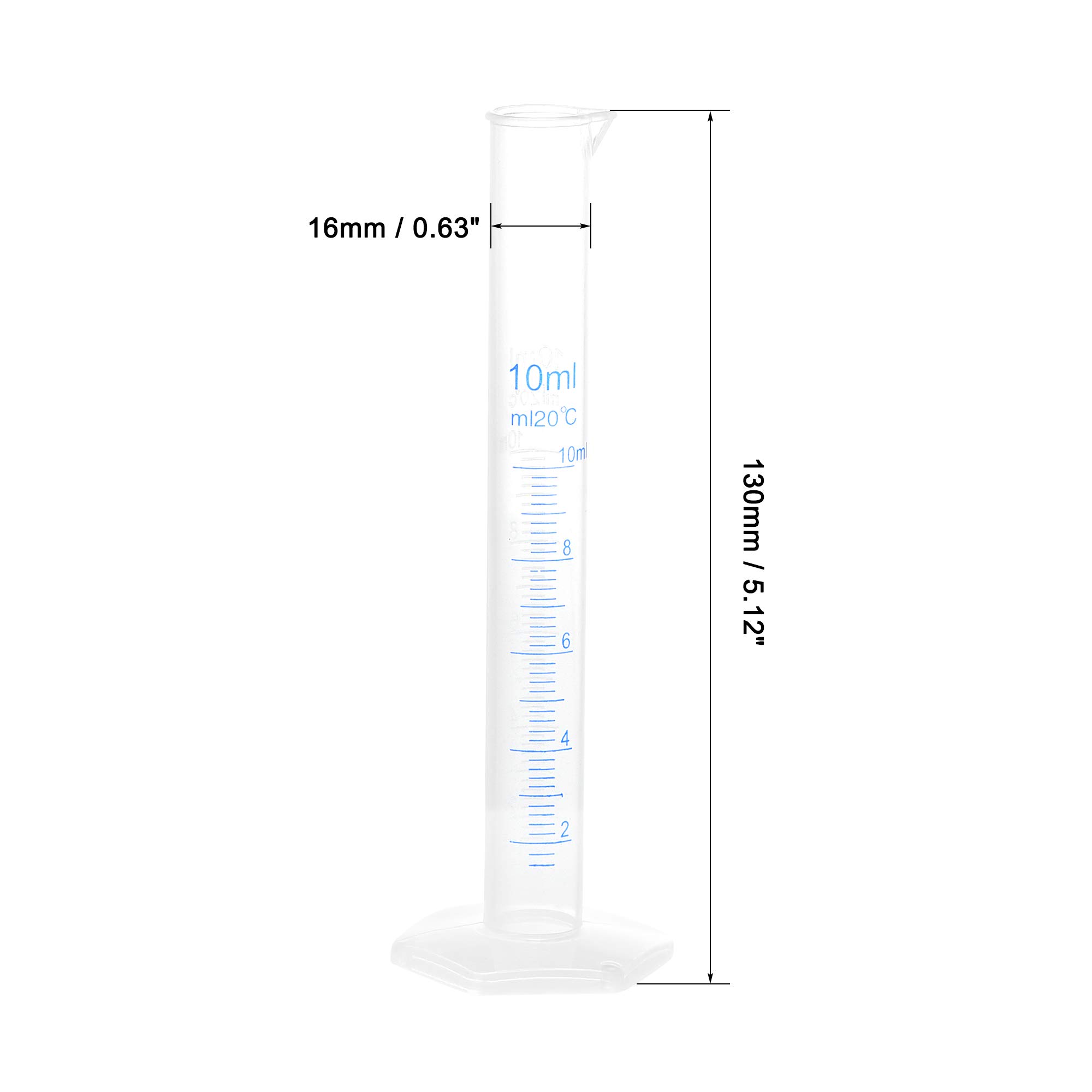 uxcell Plastic Graduated Cylinder, 10ml Measuring Cylinder, Science ...