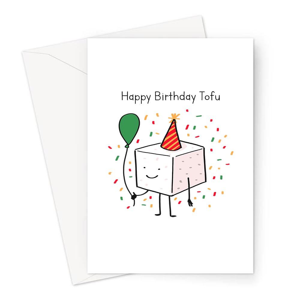 LEMON LOCO Happy Birthday Tofu Greeting Card |Birthday Card For Vegan ...