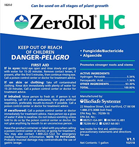 BioSafe Systems ZeroTol HC, Broad Spectrum Algaecide, Bactericide, and ...