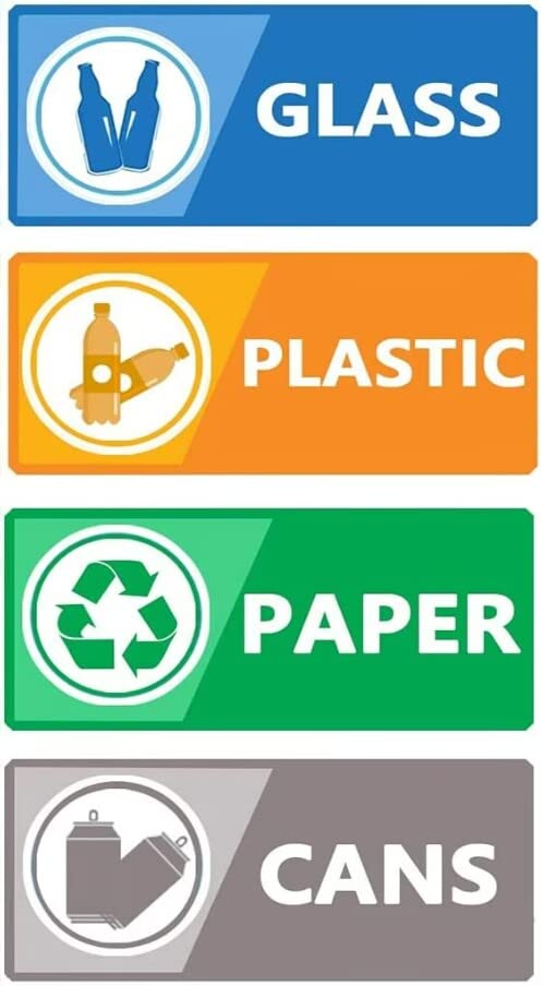 Top label Recycle Label Decal for Trash Can,Trash Sorting Recycling ...