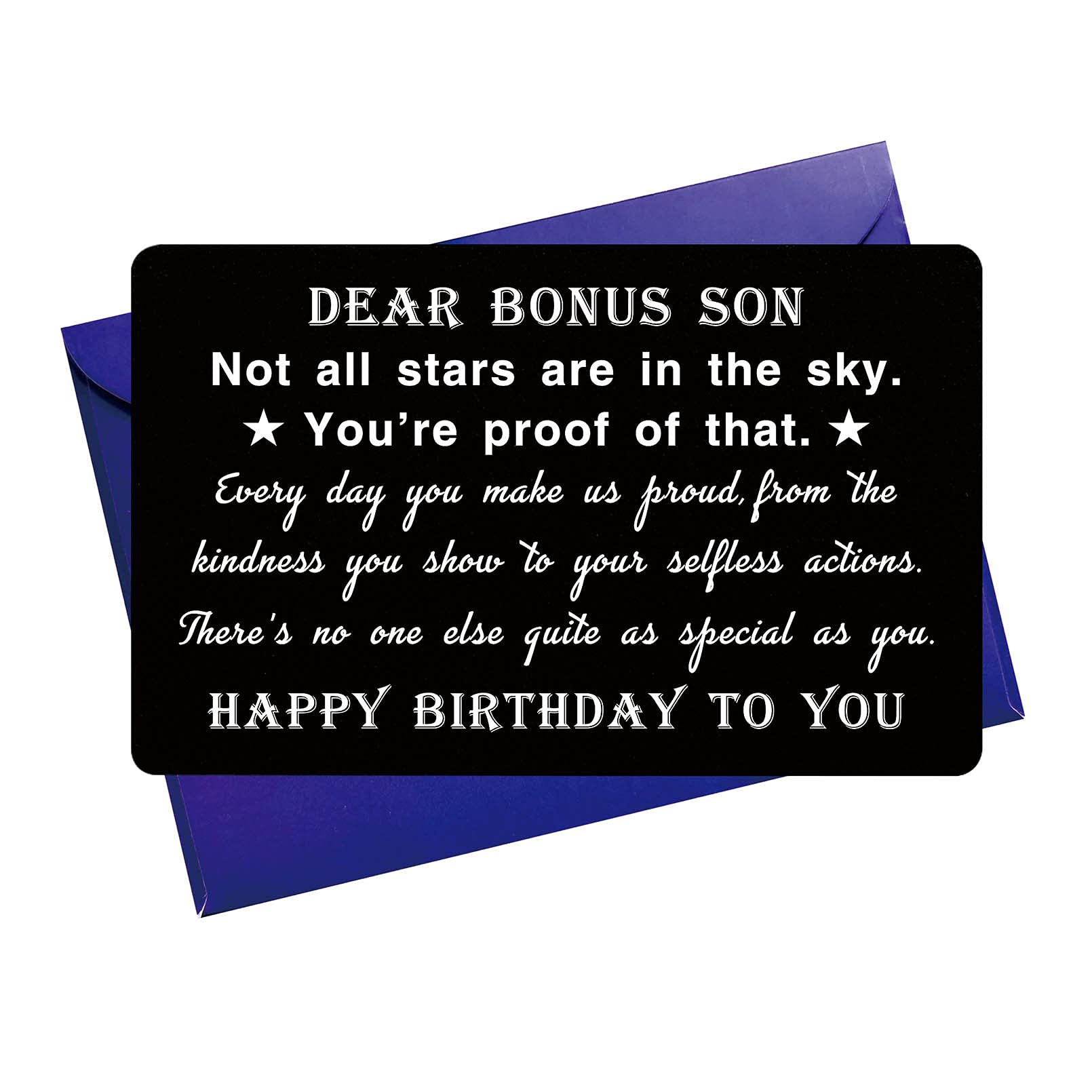 TGCNQ Stepson Birthday card Happy Birthday Bonus Son - Engraved Wallet ...