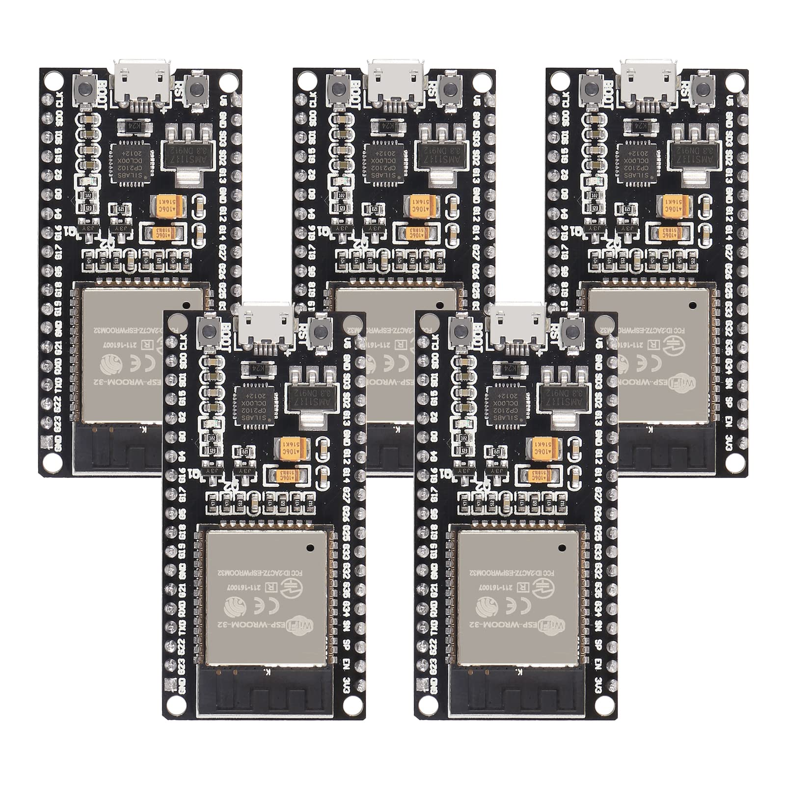 5PCS ESP32 38Pin Development Board ESP-32S Microcontroller Processor Integrated 2-in-1 ...