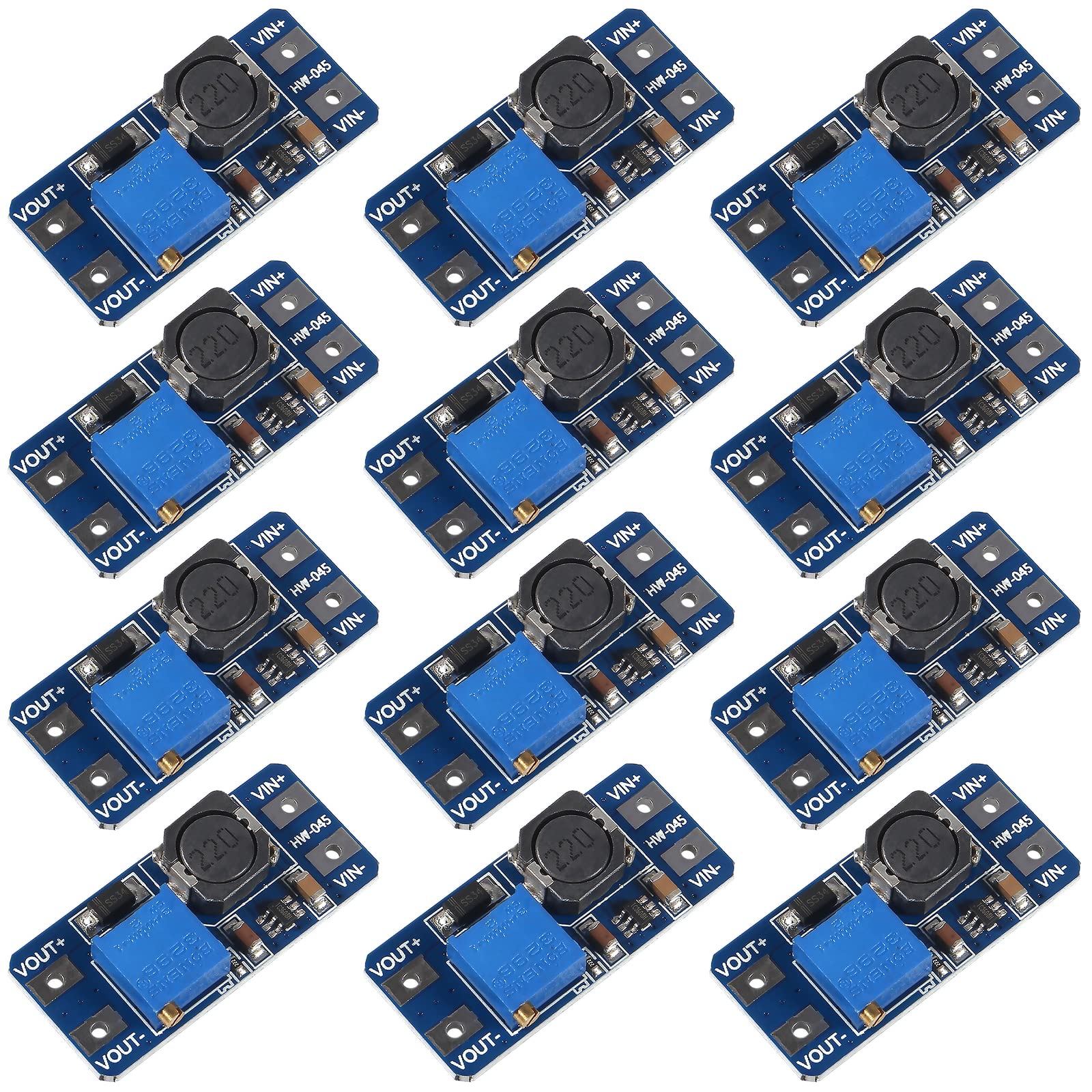 12pcs DC-DC Step Up Boost Converter MT3608 Module 2A Adjustable Step Up ...