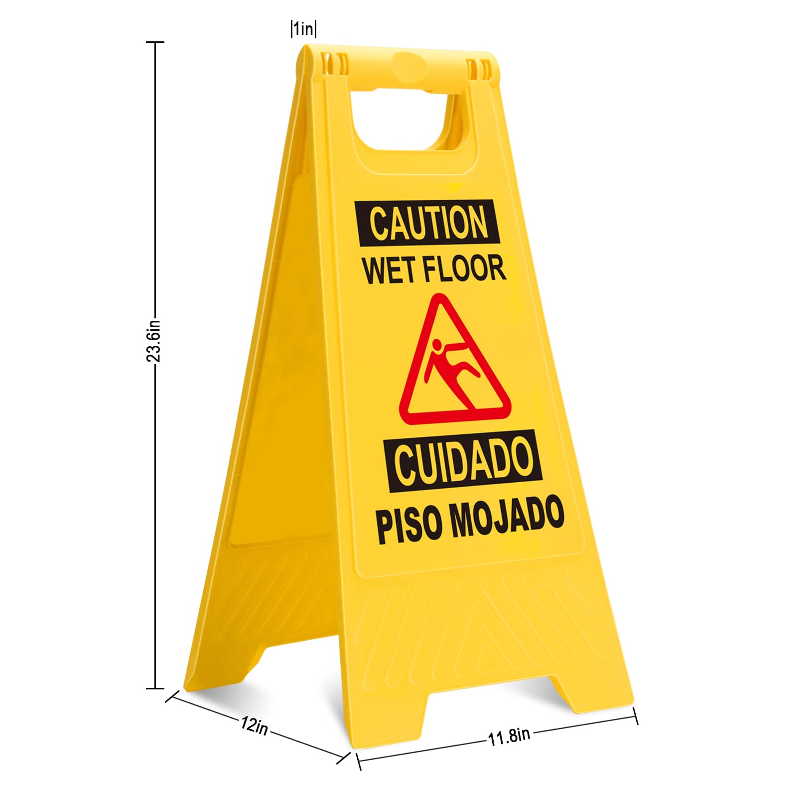 ANZEKE Caution Wet Floor Signs, 3 Pack Double Sided A-Frame Bright ...