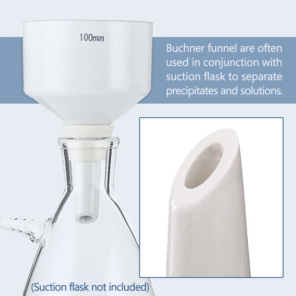 Lab Porcelain Buchner Funnel 100mm - Suction Filter Funnel, Vacuum ...