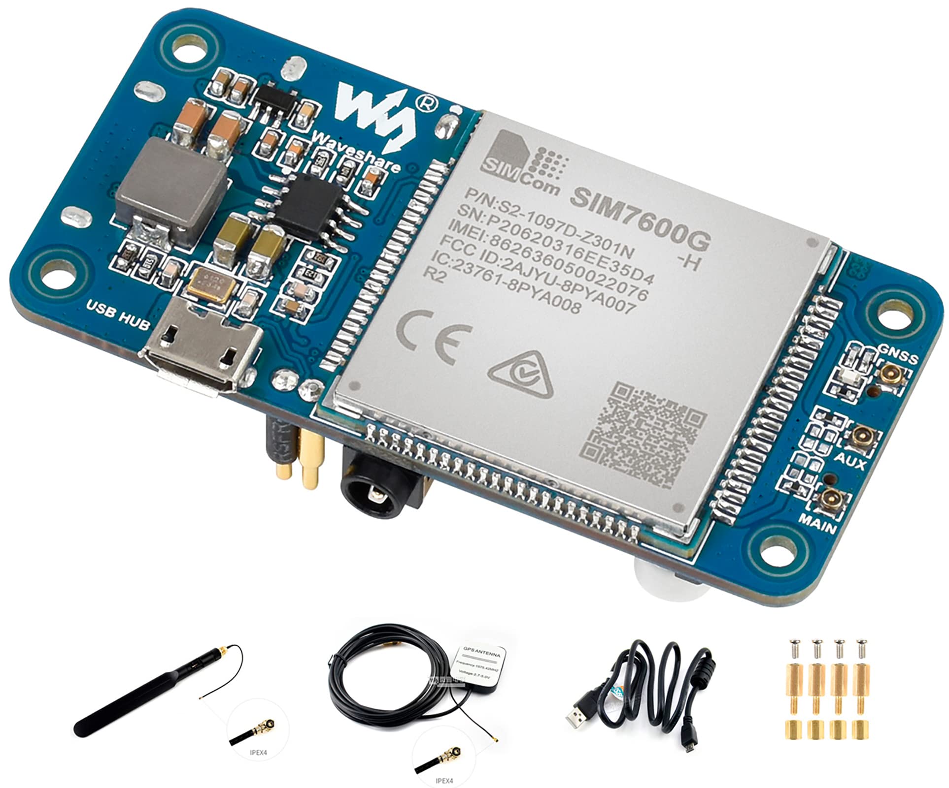 waveshare SIM7600G-H 4G HAT Board for Raspberry Pi4B/3B+/3B/2B/B+/A+ ...