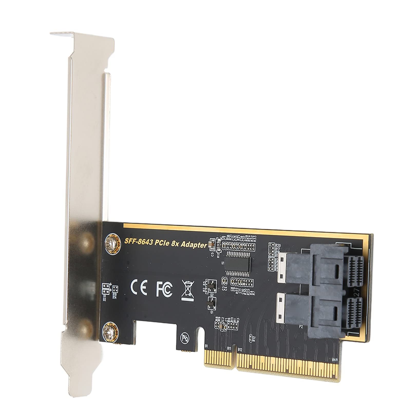 PCIE X8 to U.2 Adapter Card, for U.2(SFF-8639) PCIe NVMe SSD, Support 2 ...