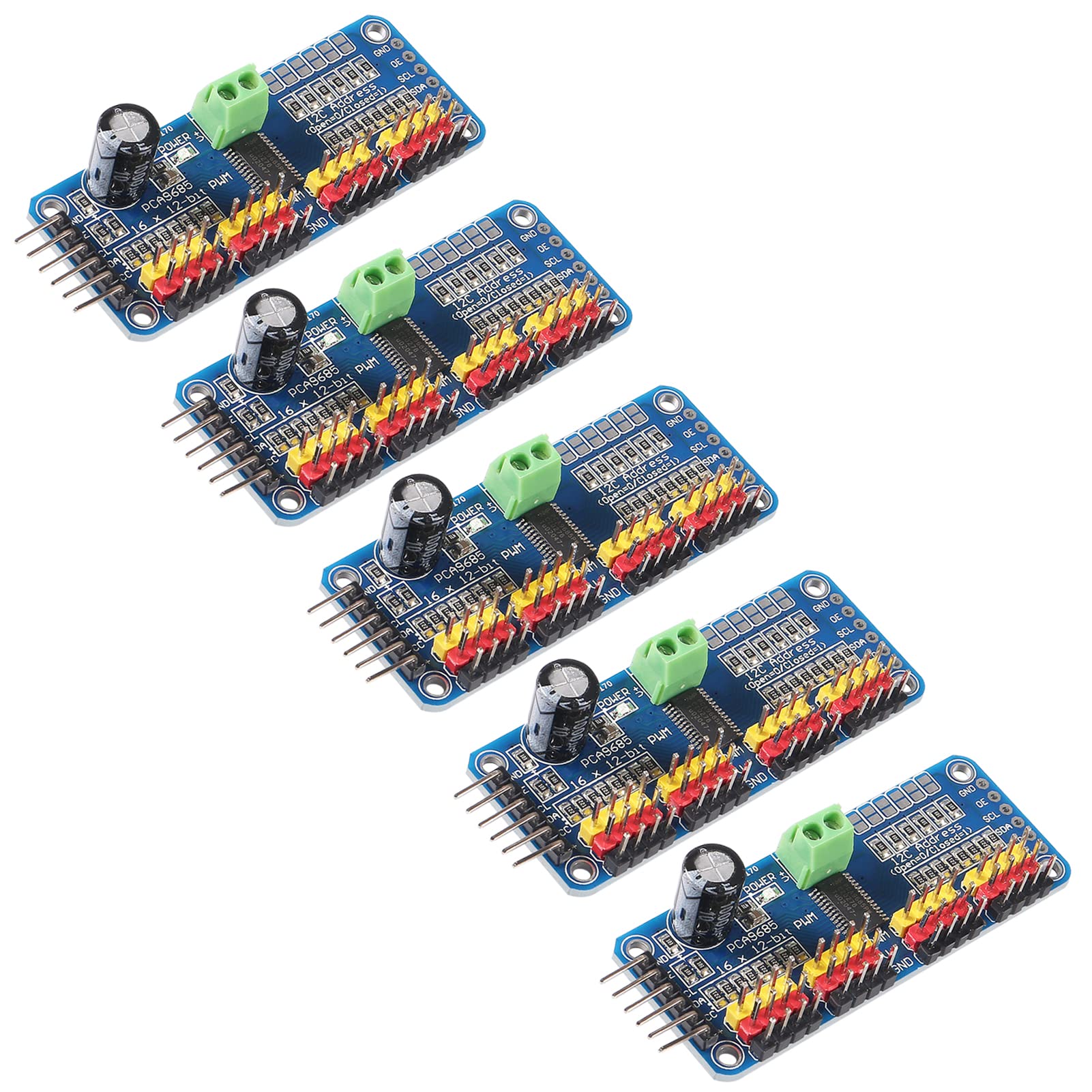 5Pcs PCA9685 16 Channel 12-bit PWM Servo Motor Driver Board I2C ...