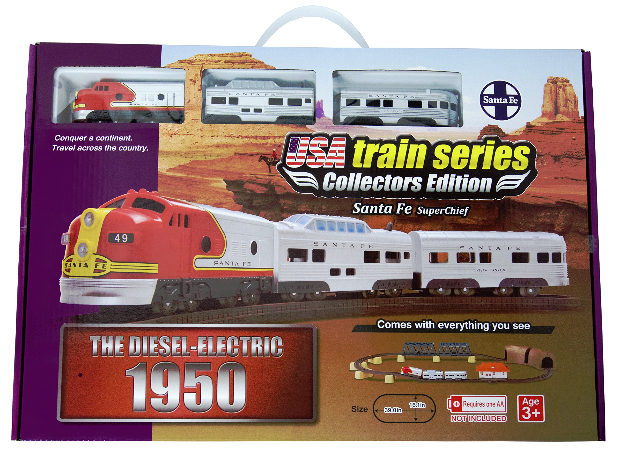 LEC USA 1950 Santa Fe Super Chief F7 EMD Battery Operated Train Set — 🛍 ...
