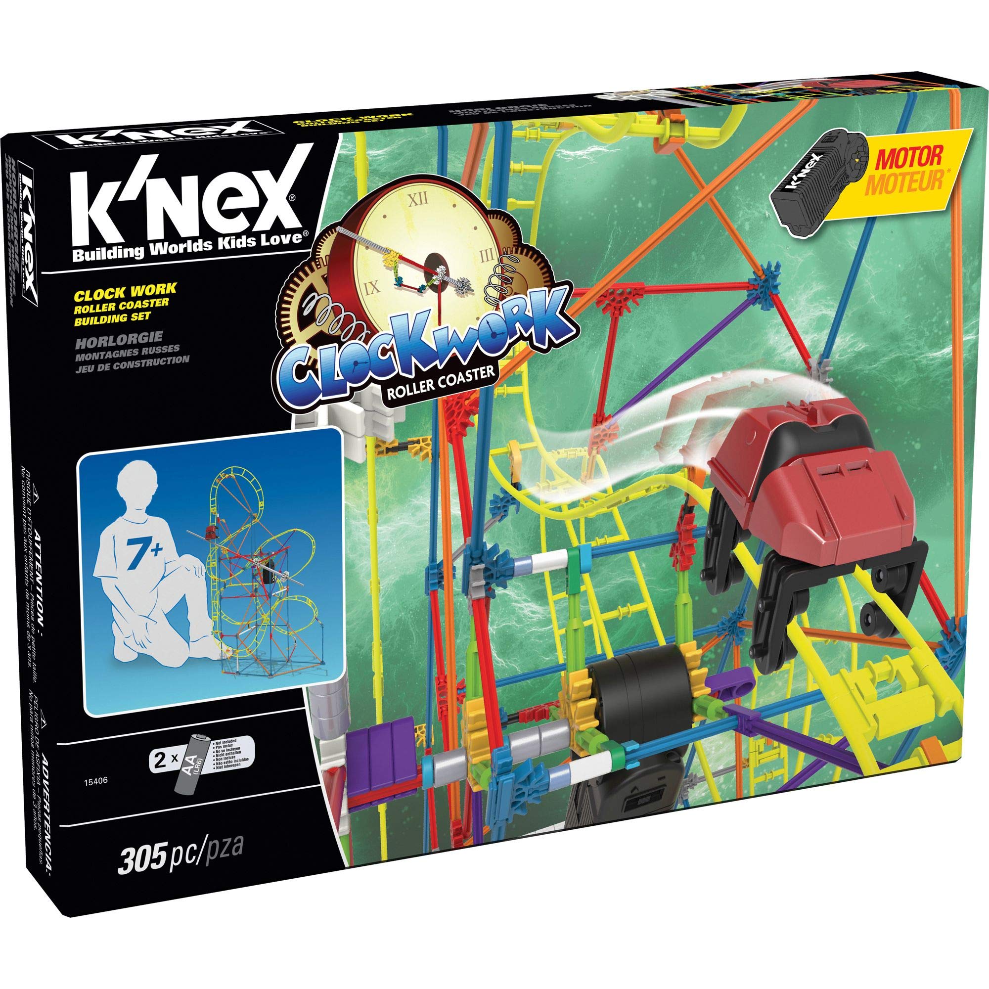 K'NEX Thrill Rides - Clock Work Roller Coaster Building Set – 305 ...