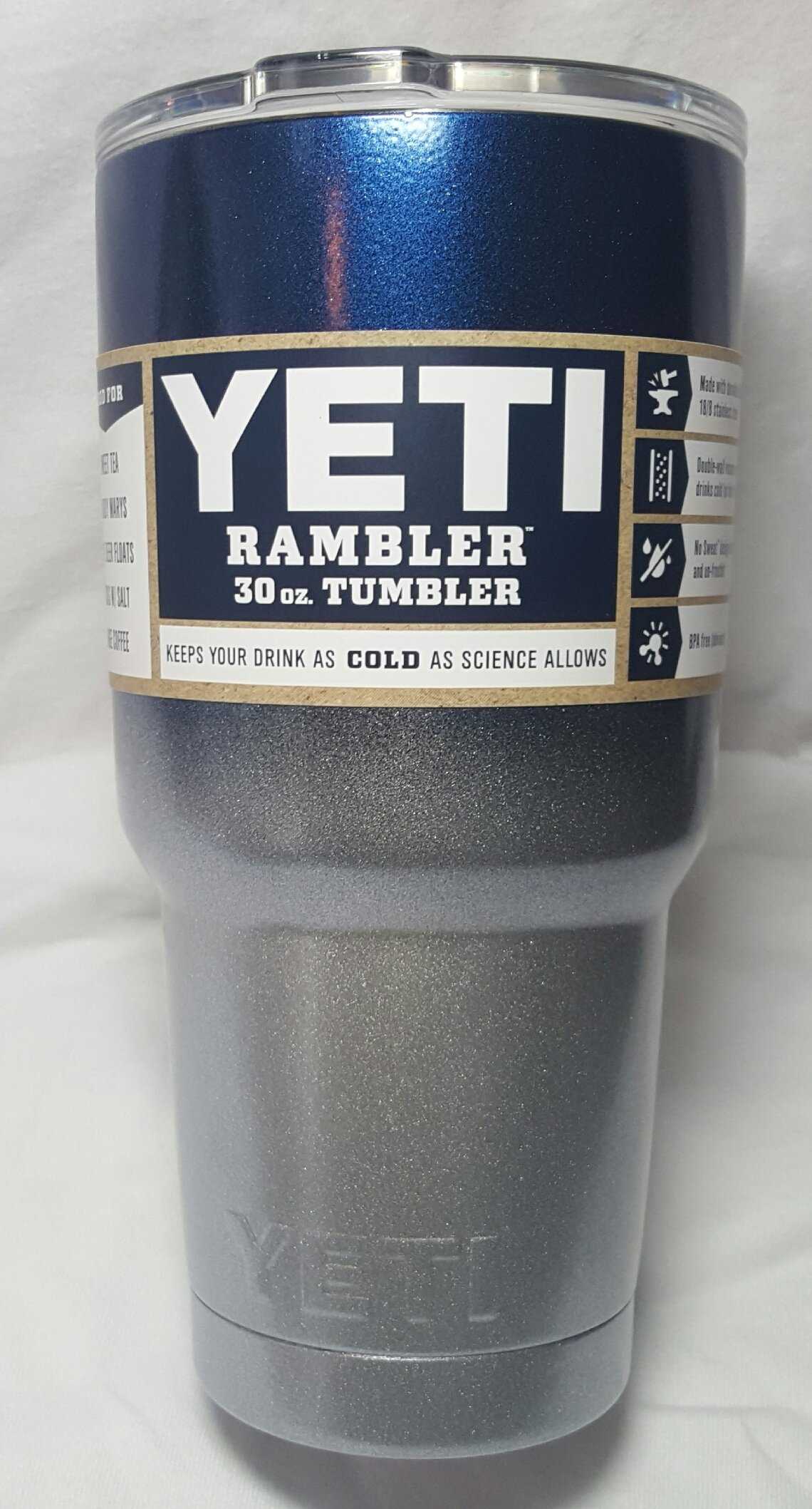 Yeti Rambler 30 Oz, Powder-coated -Sports Team Colors (Metallic Navy ...