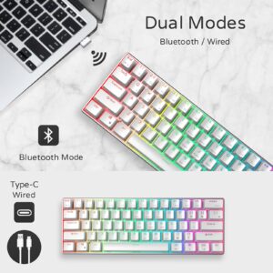 RK ROYAL KLUDGE 60% Mechanical Keyboard RK61 Pro, Wireless Gaming ...