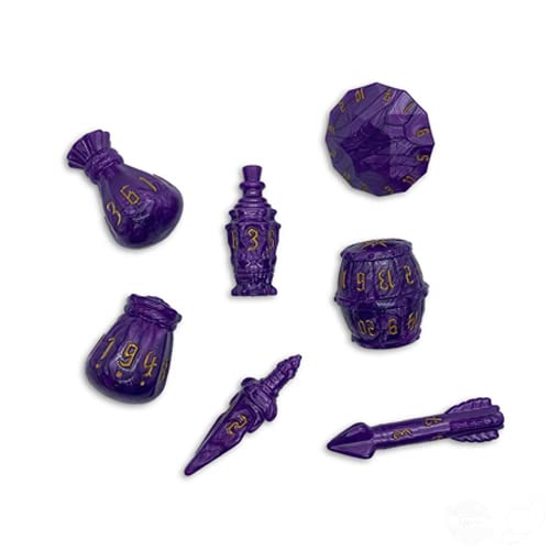 PolyHero Dice: Rogue: 7-Dice Set: Palace Purple — 🛍️ The Retail Market