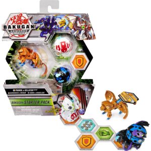 Bakugan Starter Pack 3-Pack, Fused Trox x Nobilious Ultra, Armored Alliance Collectible Action ...