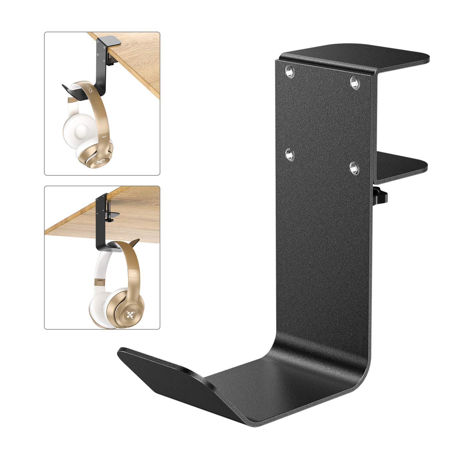 tiebutie Clamp-On Under Desk Headphone Holder/Backpack Hook/PC Gaming ...