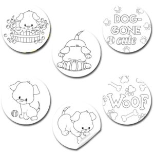 Color Your Own Dog-Gone Cute Puppy Themed Birthday Party Favor Sticker ...