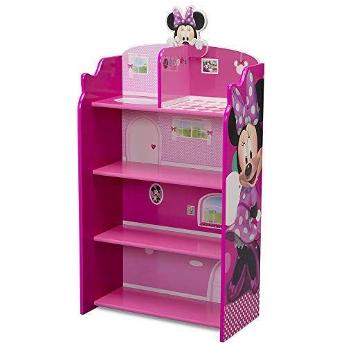 Delta Children Wooden Playhouse 4-Shelf Bookcase for Kids, Minnie Mouse ...