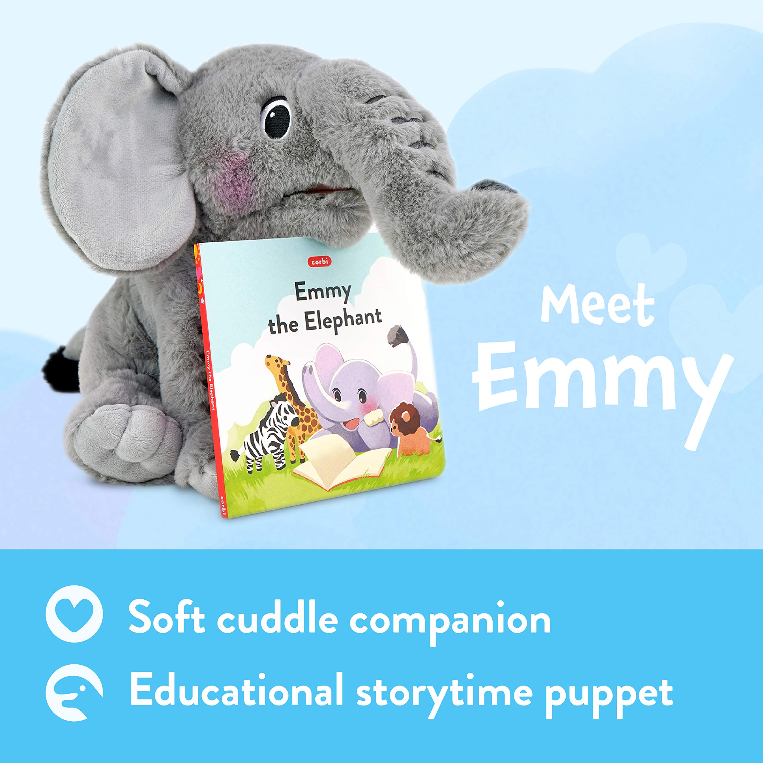 Corbi Emmy The Elephant Plush Toy Hand Puppet with Movable Mouth ...