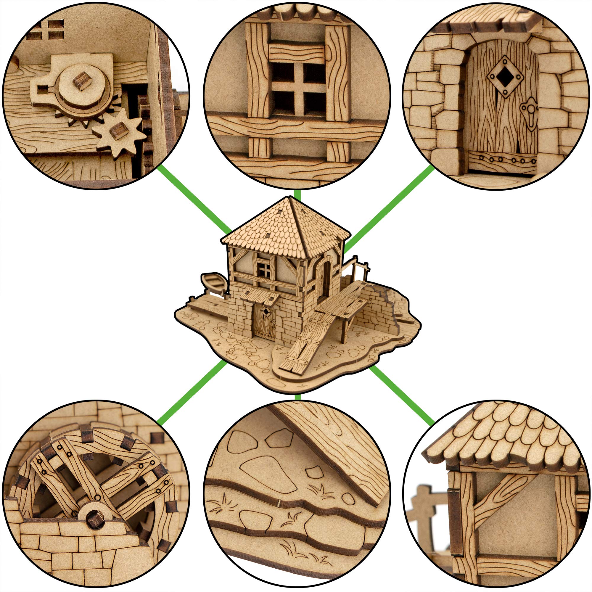 TowerRex Wooden Laser Cut Watermill DND Terrain Buildings - DND ...