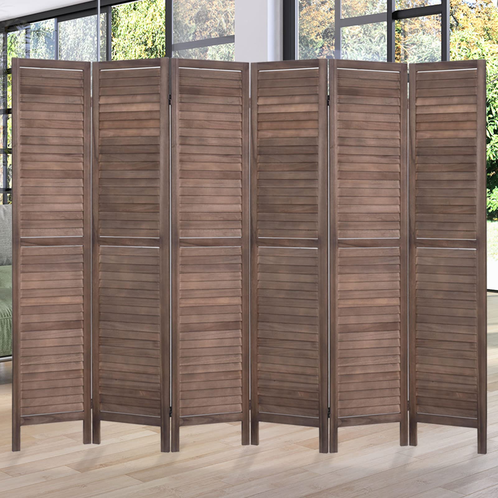 Jolicasa 5.6 ft. Tall- 16" Wide- Wood Room Divider, Divider ...