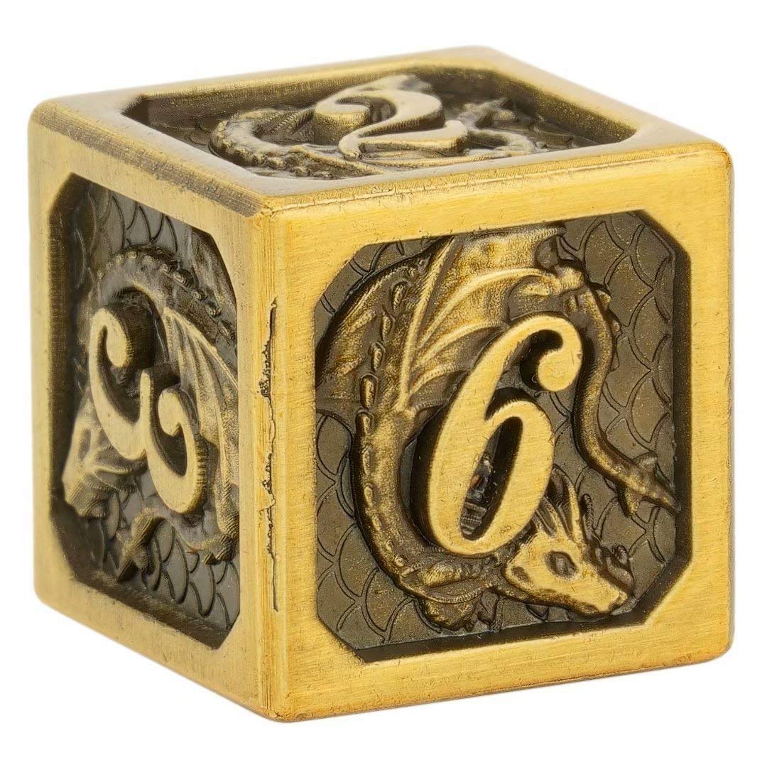 HYMGHO Polyhedral Metal DND Dice Set with Metal Box, 7-die Engraved ...