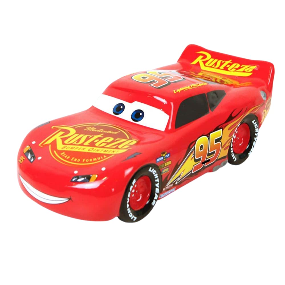 Pixar Cars Lightning McQueen Piggy Bank – Kids Ceramic Coin Bank with ...