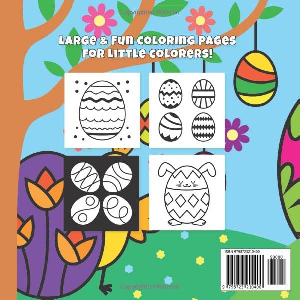 Easter Egg Coloring Book for Kids Ages 1-4: Big Easter Egg Designs for ...