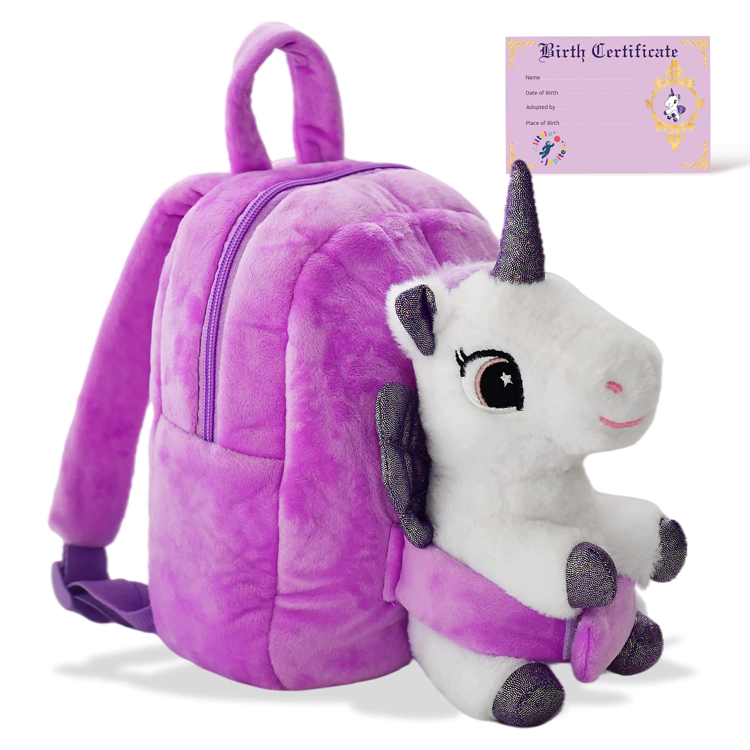 Pet Plush Unicorn Stuffed Animals Backpack w/Removable Stuffed Unicorn ...
