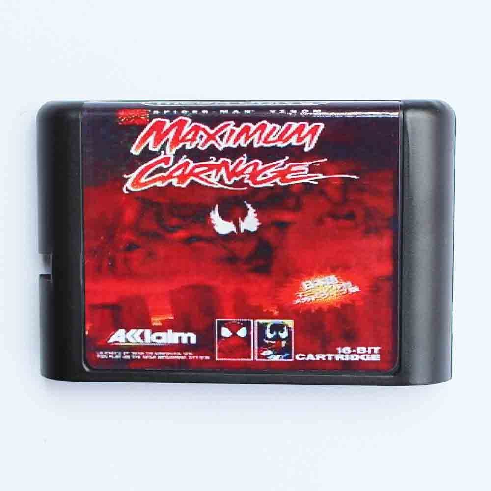Spire Spider Man and Venom - Maximum Carnage 16 bit MD Game Card For ...