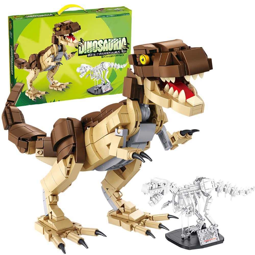 TreeGun Dinosaurs Building Blocks for Kids, 2 Models T-rex Dinosaurs ...