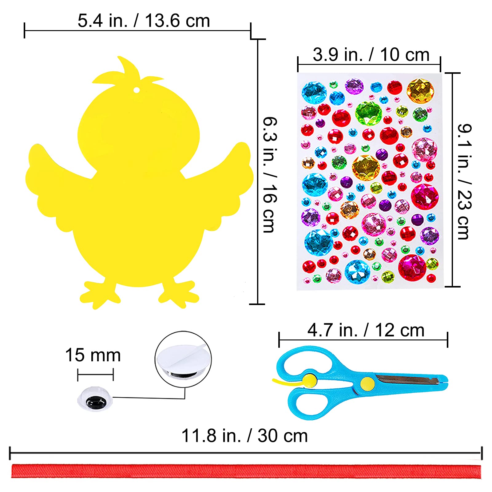 Winlyn 24 Sets Easter Decorations DIY 3D Chick Hatching from Egg Ornaments Easter Craft Kits ...