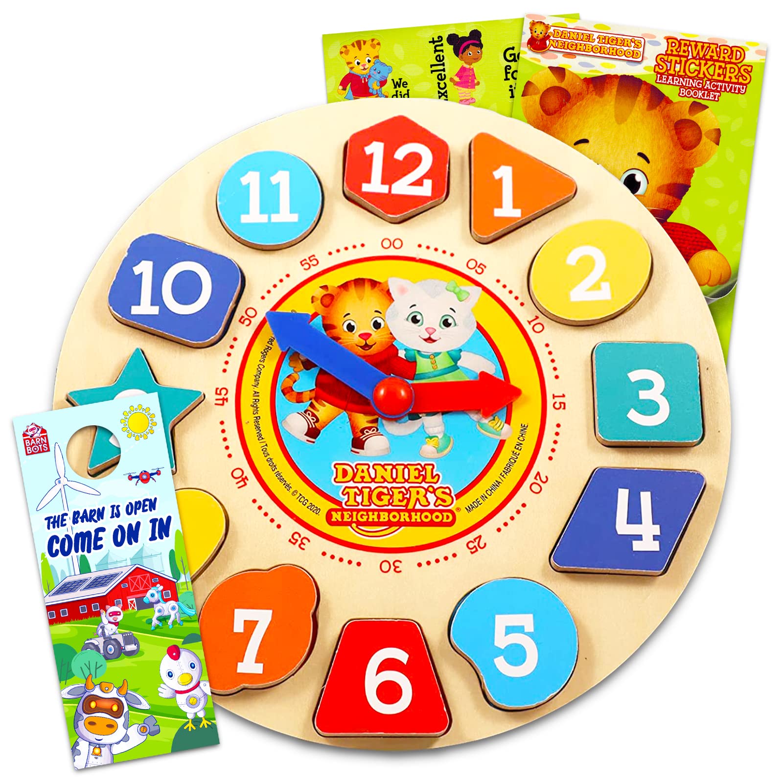 Daniel Tiger Clock Puzzle Shape Sorting Game for Toddlers, Kids ~ 4 Pc ...