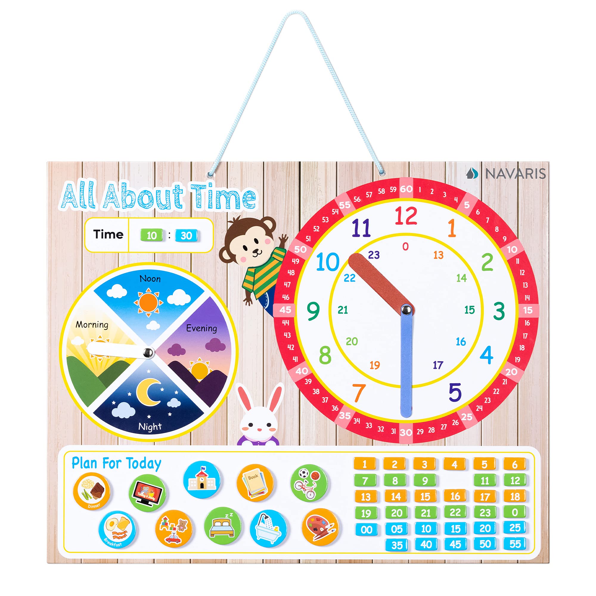 Navaris Kids Magnetic Clock - Early Years Learning - Time Telling and ...