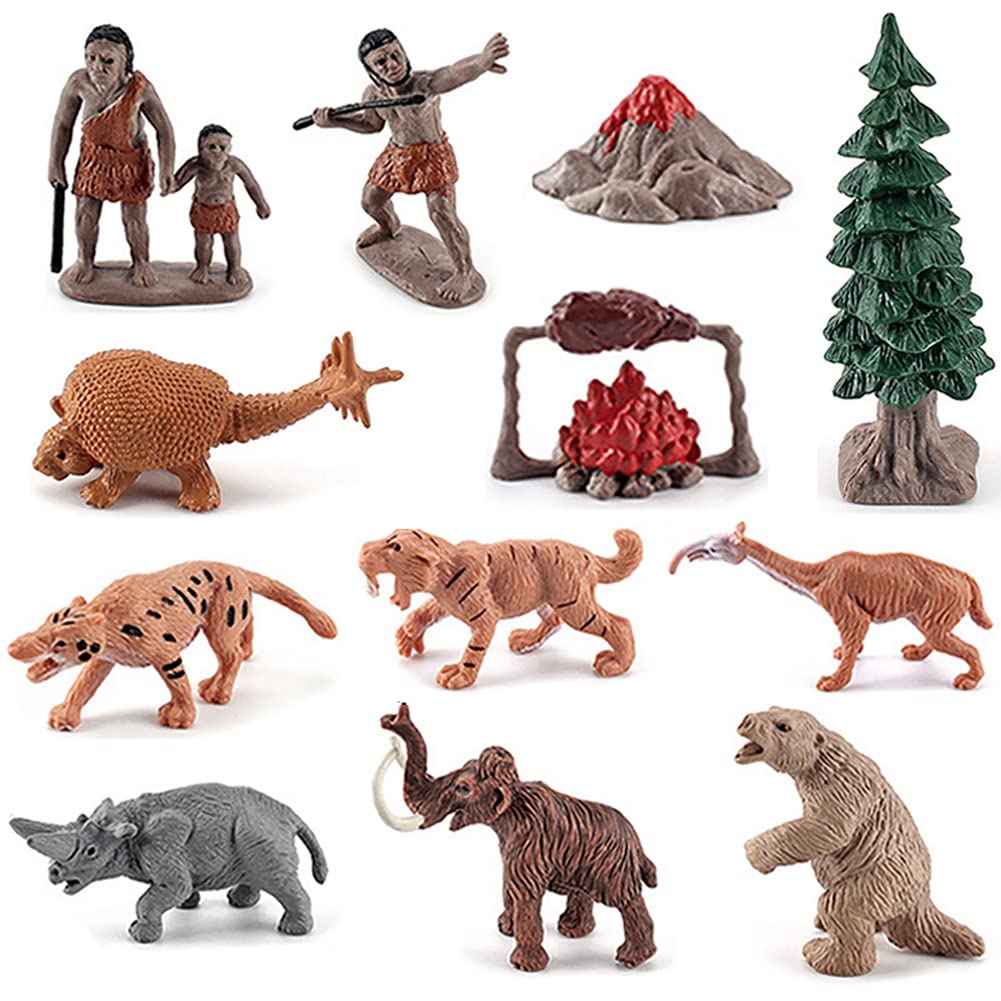BLAPNK Realistic Prehistoric Animal and Primitive Figurines Moodel Toy ...