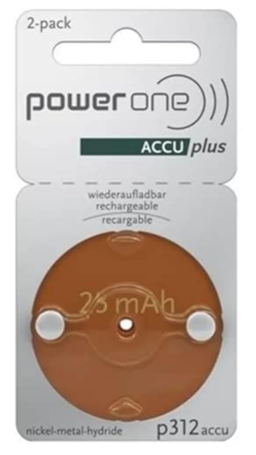 Power One ACCU Plus Size 312 Rechargeable Hearing Aid Batteries — 🛍️ ...