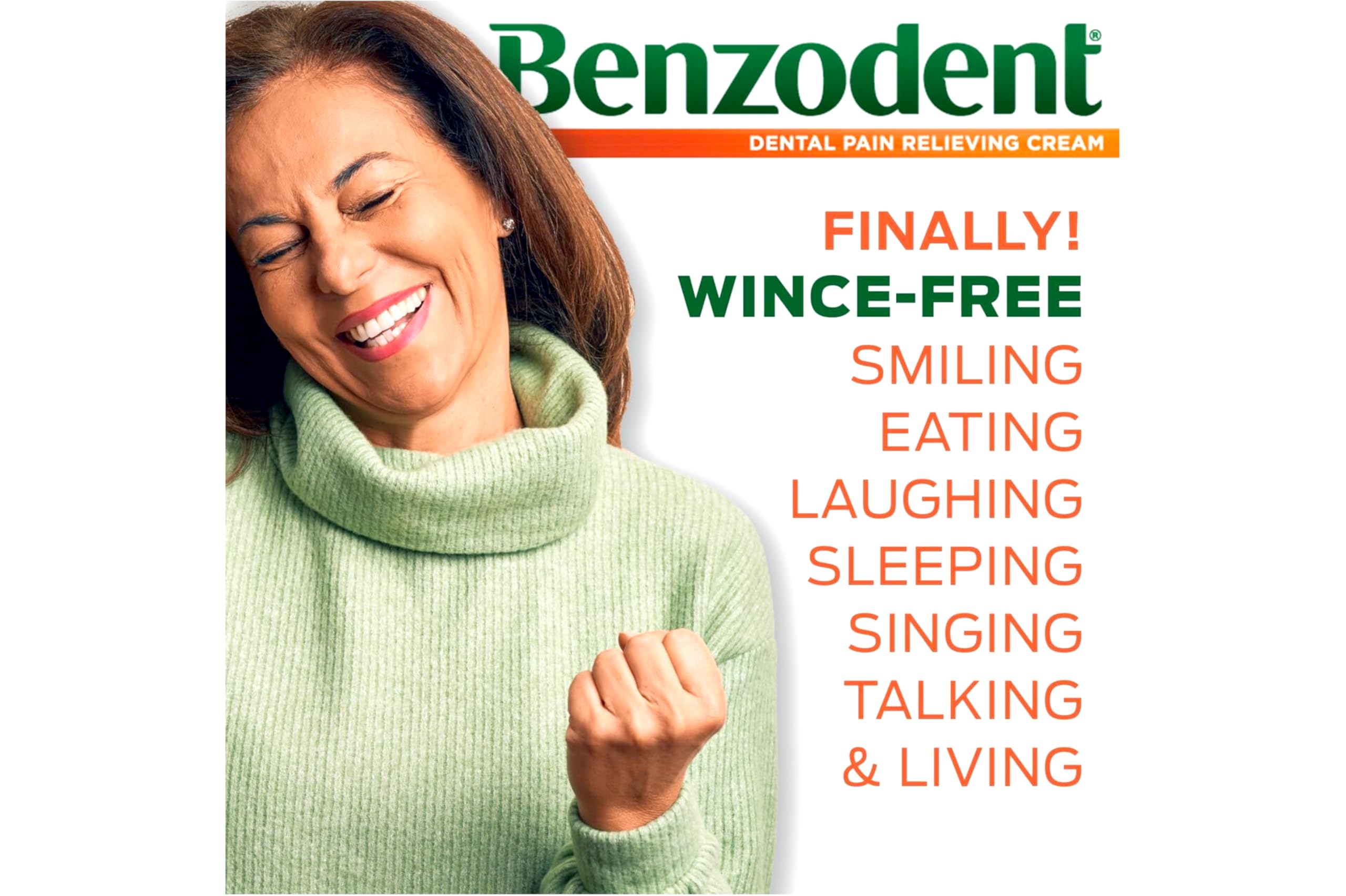 Benzodent Dental Pain Relieving Cream Topical Anesthetic, No Artificial ...