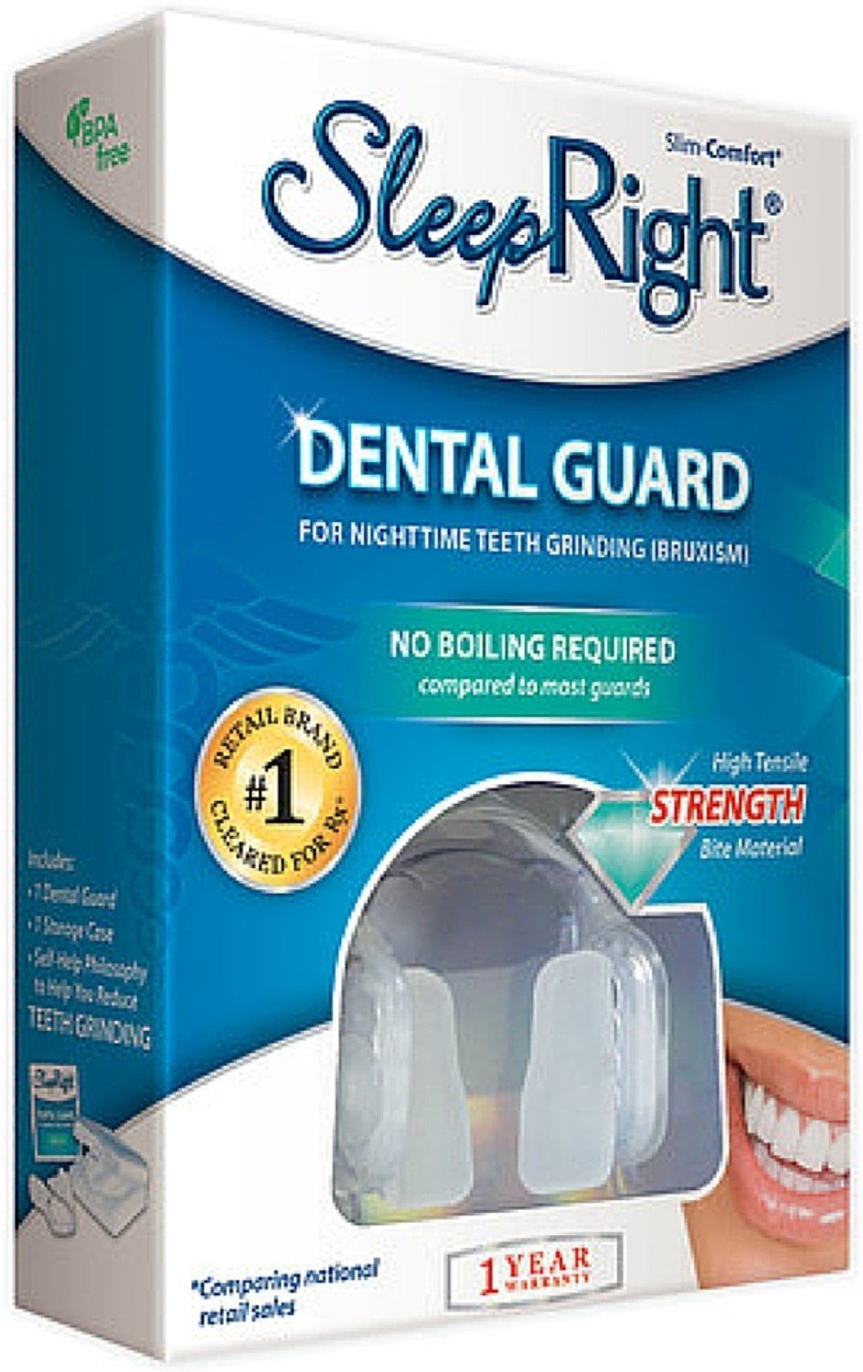 SleepRight Dura Comfort Dental Guard with Free Nasal Breathe Aid 1 ea ...