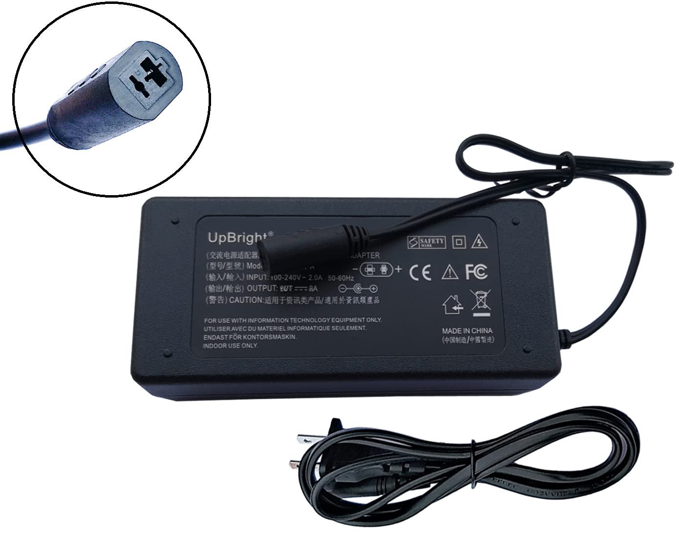 UpBright 2-Prong 29V AC/DC Adapter Compatible with Changzhou Kaidi ...