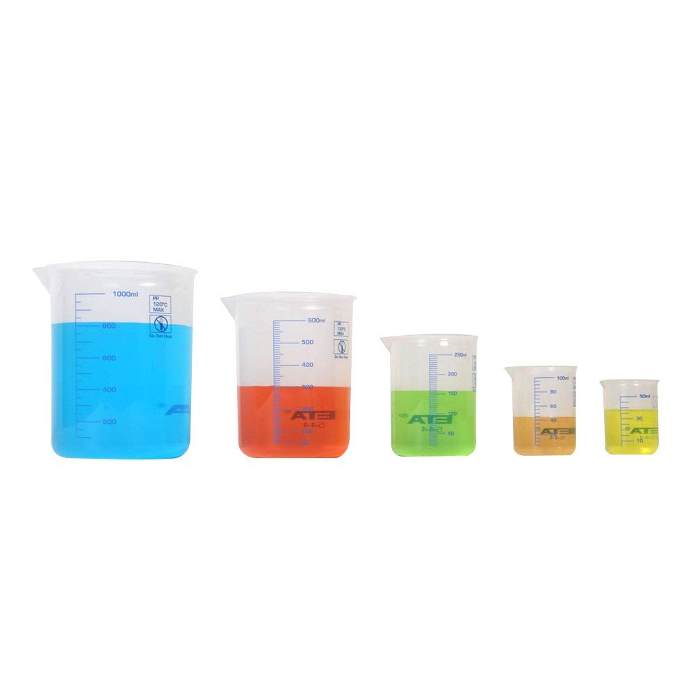hand2mind Nestable Graduated Beakers, Plastic Beakers for Kids ...