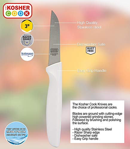 The Kosher Cook Paring Knife, Sharp Kitchen Knife, Ergonomic Handle ...