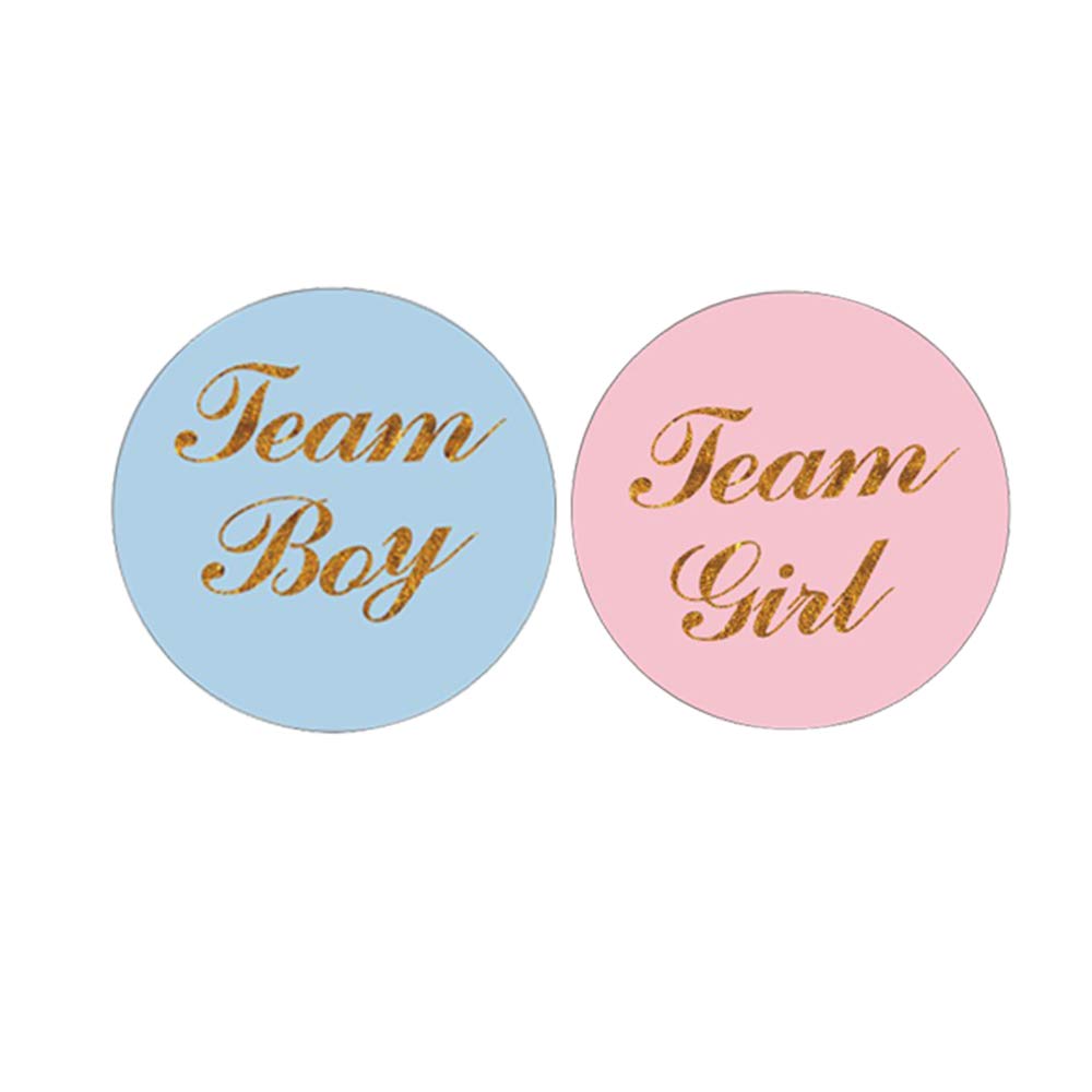 80 PCS Gold Gender Reveal Stickers Team boy and Team Girl Baby Shower ...
