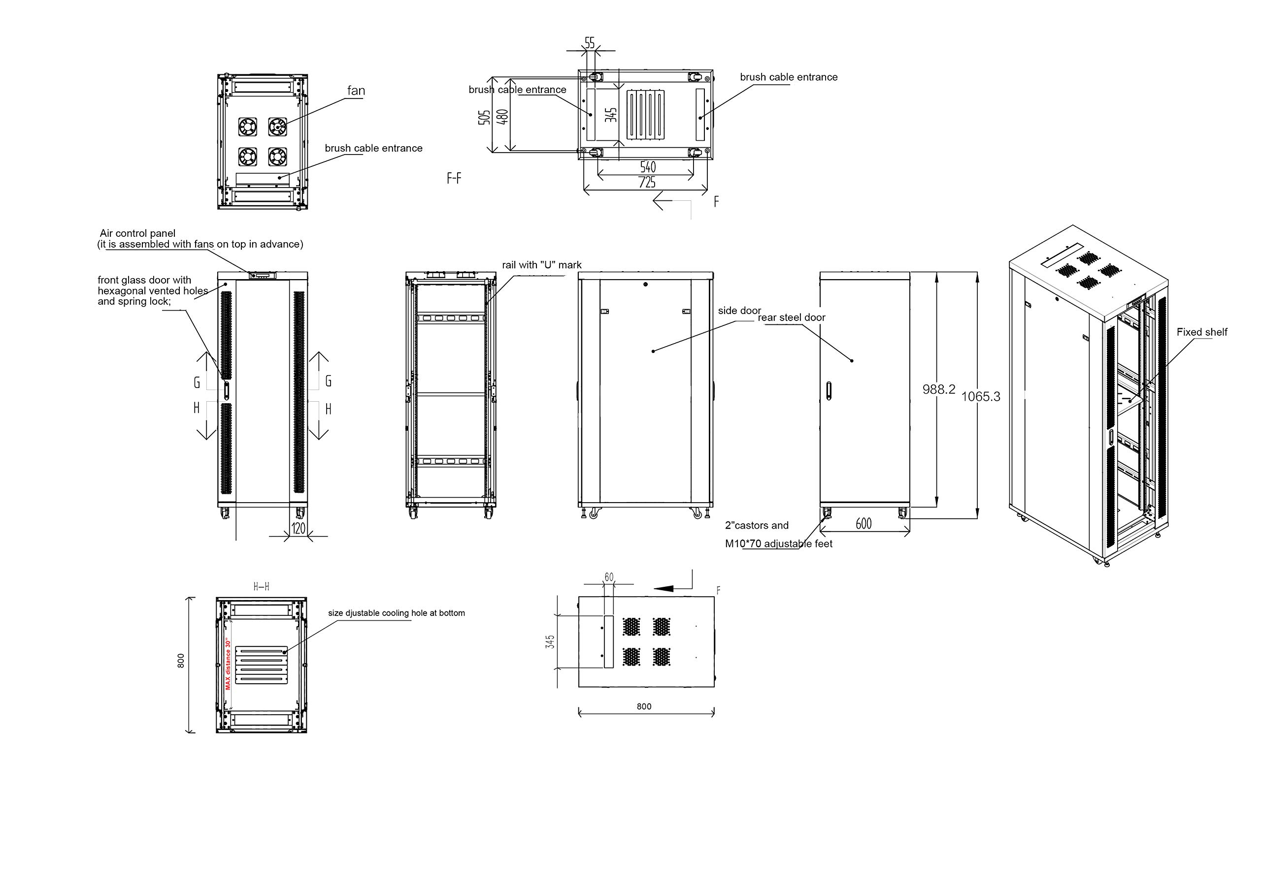 Server Rack - Locking Cabinet - Network Rack Cabinet Enclosure - 32U ...