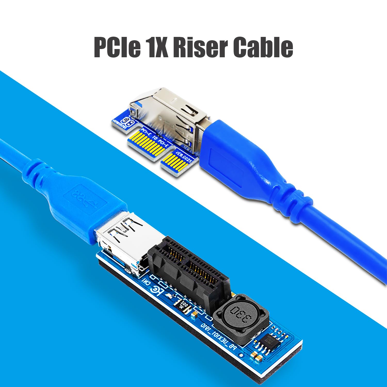 GLOTRENDS UEX101 600mm PCIe 3.0 X1 Riser Cable for PCIe WiFi Card, M.2 ...
