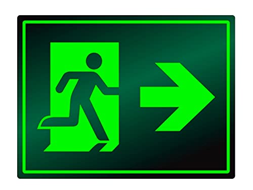 Photoluminescent exit sign - Mini Running Man Exit Symbol Right Arrow ...