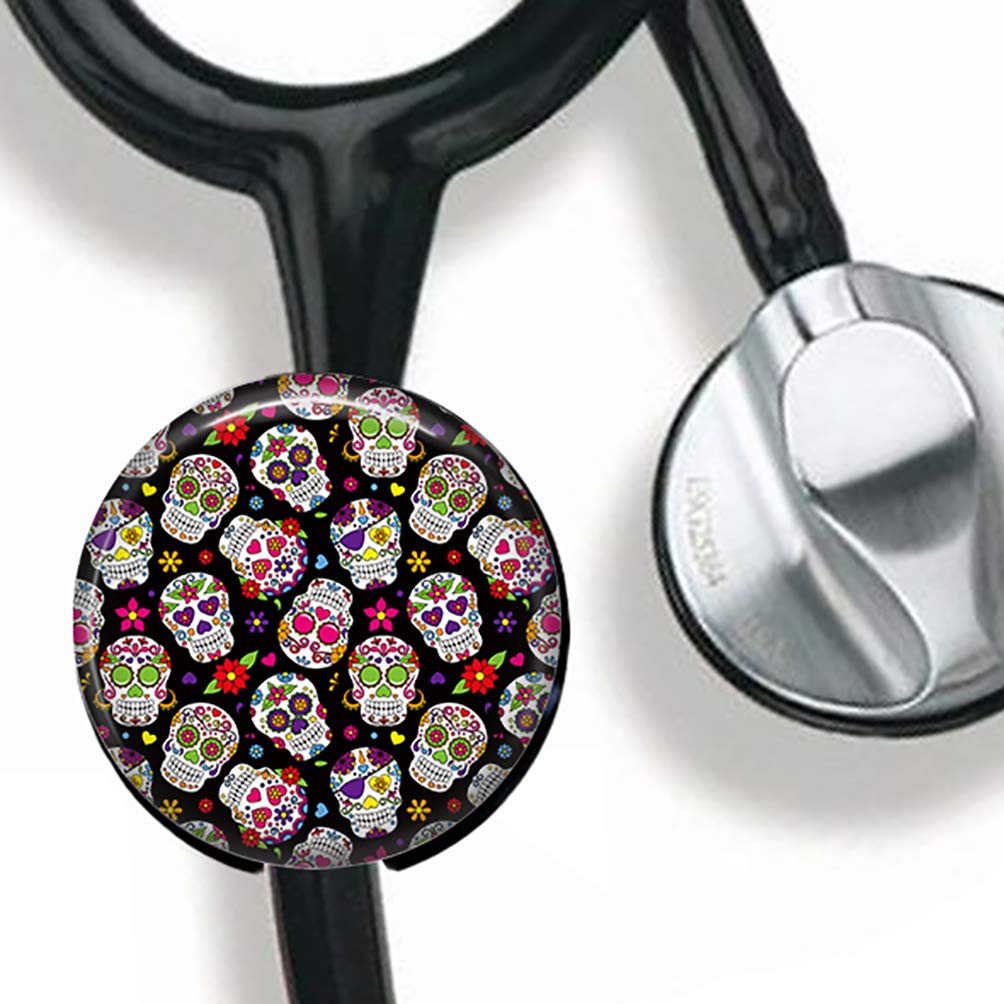 Sugar Skull Stethoscope Tag Personalized,Nurse Doctor Stethoscope ID ...