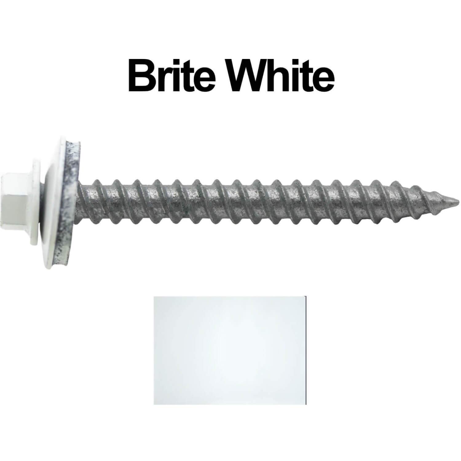 Metal ROOFING SCREWS: (250)12 x 2" BRITE WHITE Hex ReGrip Sheet Metal ...