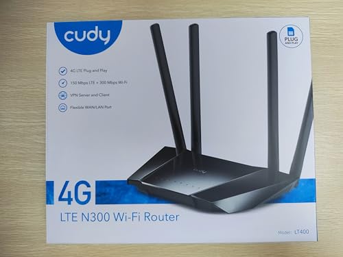 Cudy N300 WiFi Unlocked 4G LTE Modem Router with SIM Card Slot, 300Mbps ...