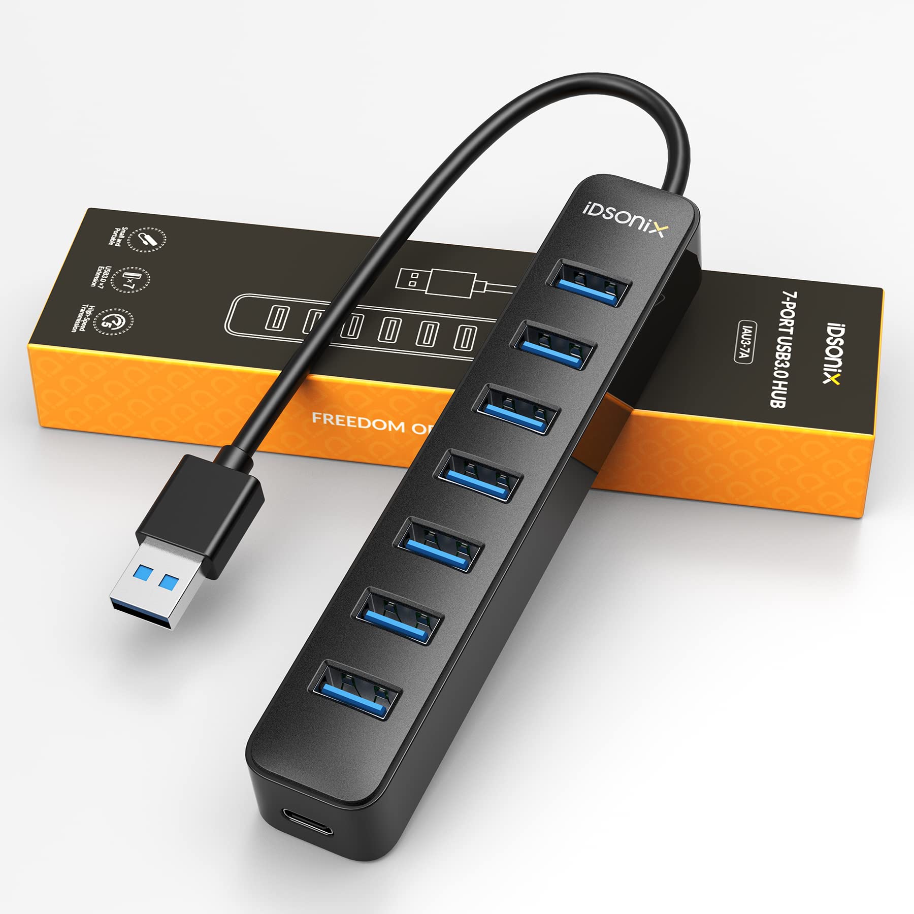 USB Hub, iDsonix USB Splitter Hub 7 Ports Portable Hub USB Hub Multi ...