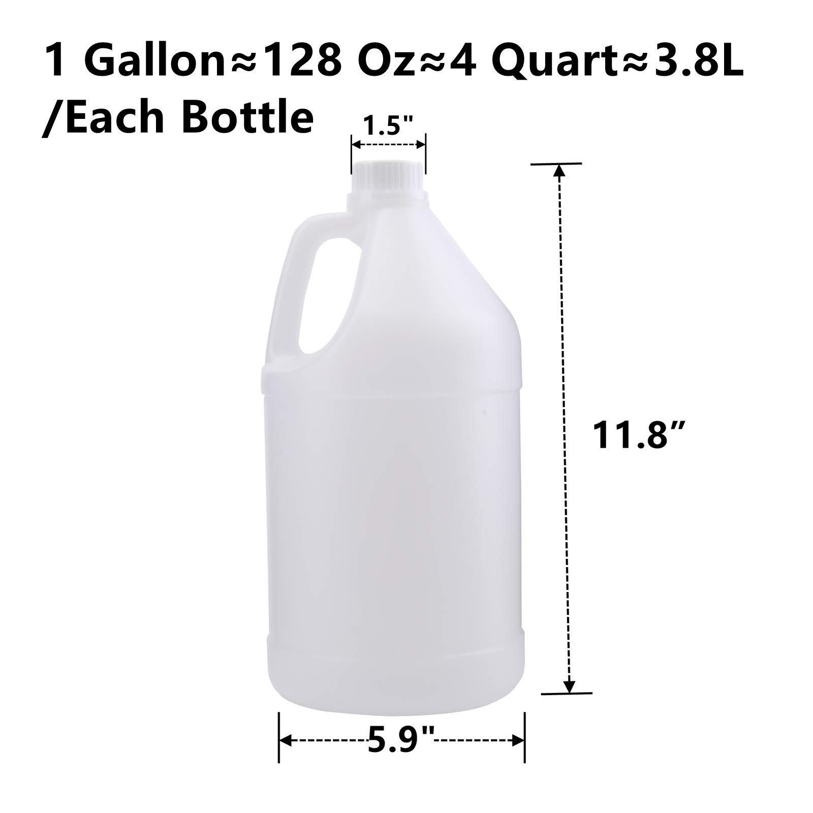 Yopay 2 Pack 1 Gallon Plastic Jugs, Plastic Bottle Container with with ...