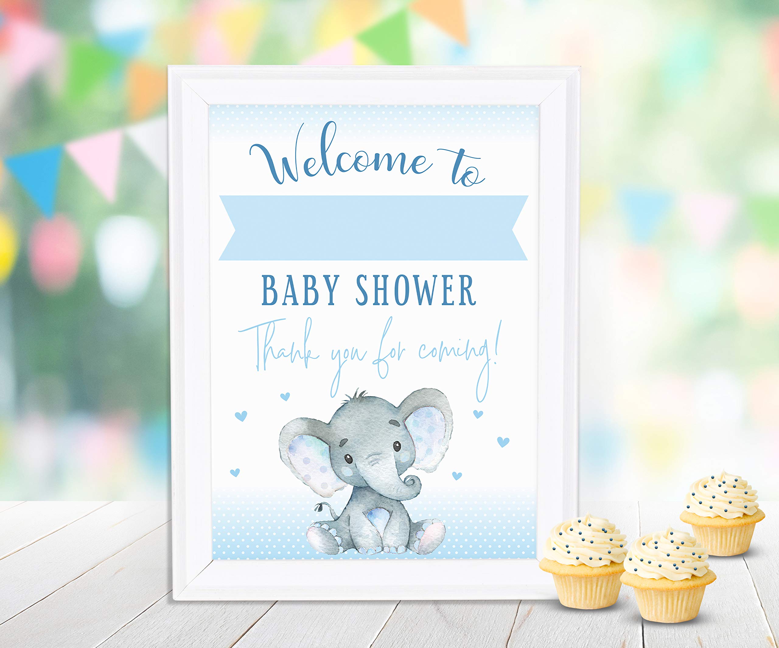 Elephant Baby Shower Welcome Sign Decorations 11x17 Centerpiece — 🛍️ ...